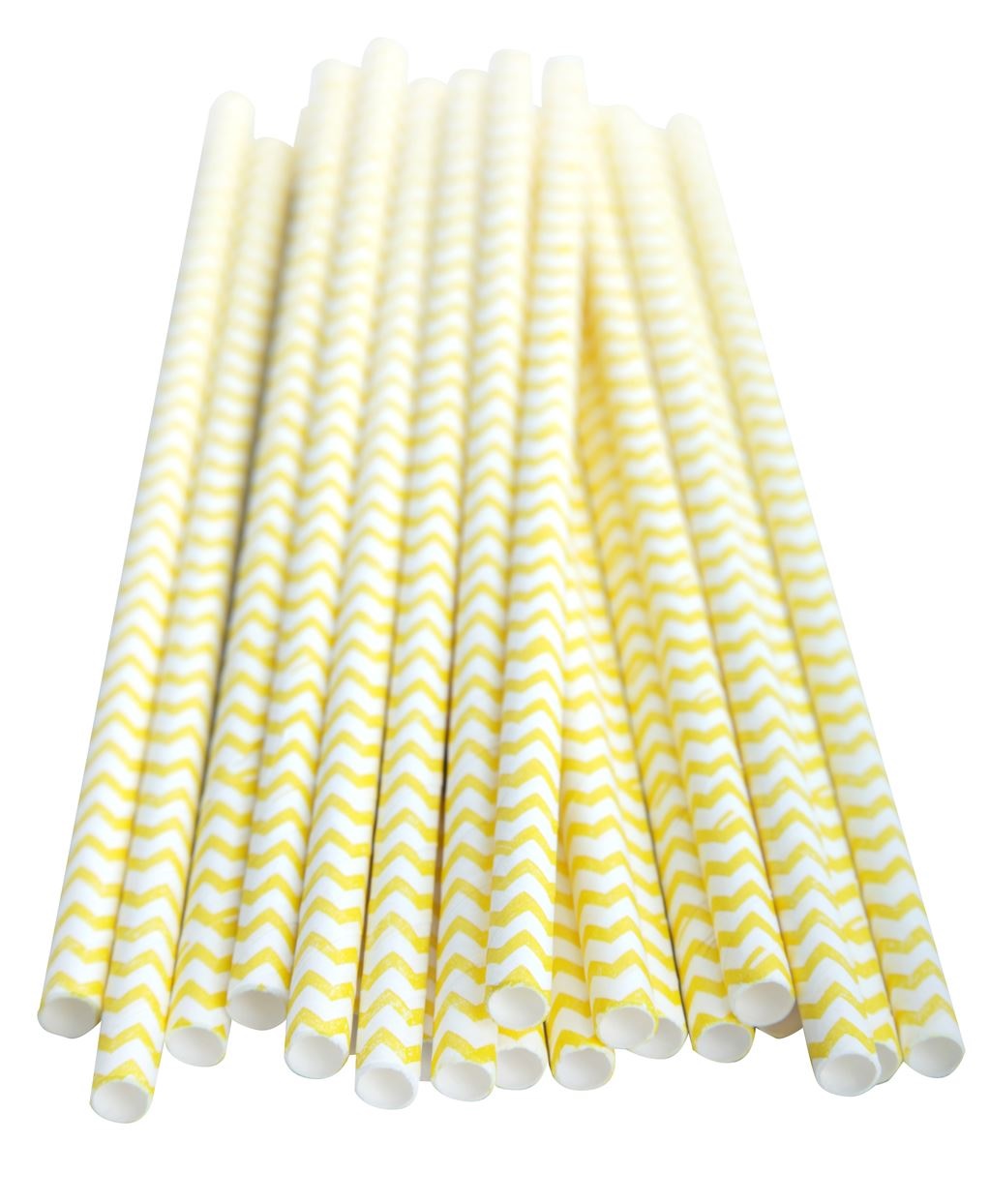 Slamice papirnate 6x195mm belo/rumene črte 20/1 | Alpeks Home